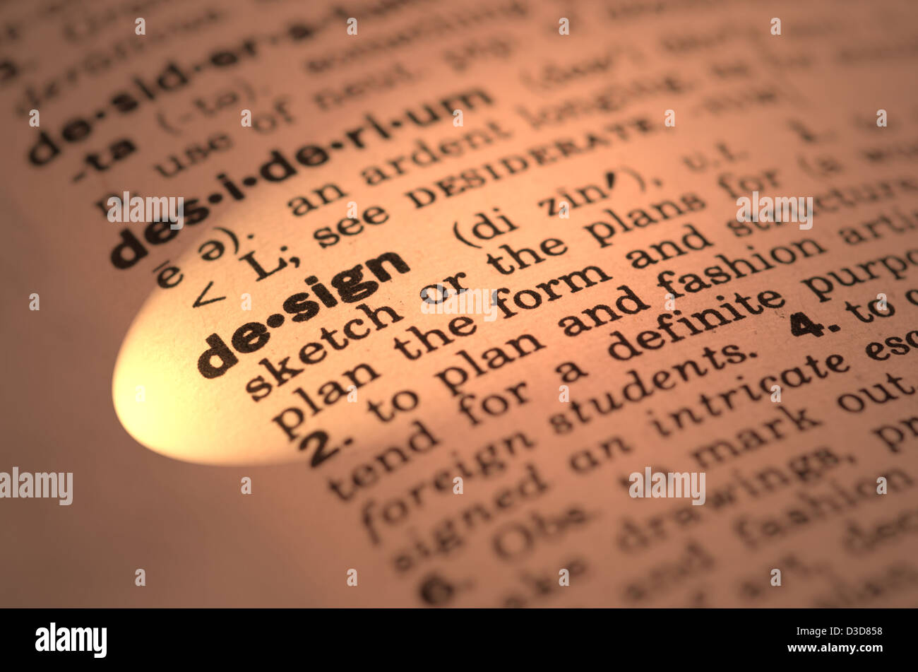 Dictionary definition light up and highlighted Stock Photo - Alamy