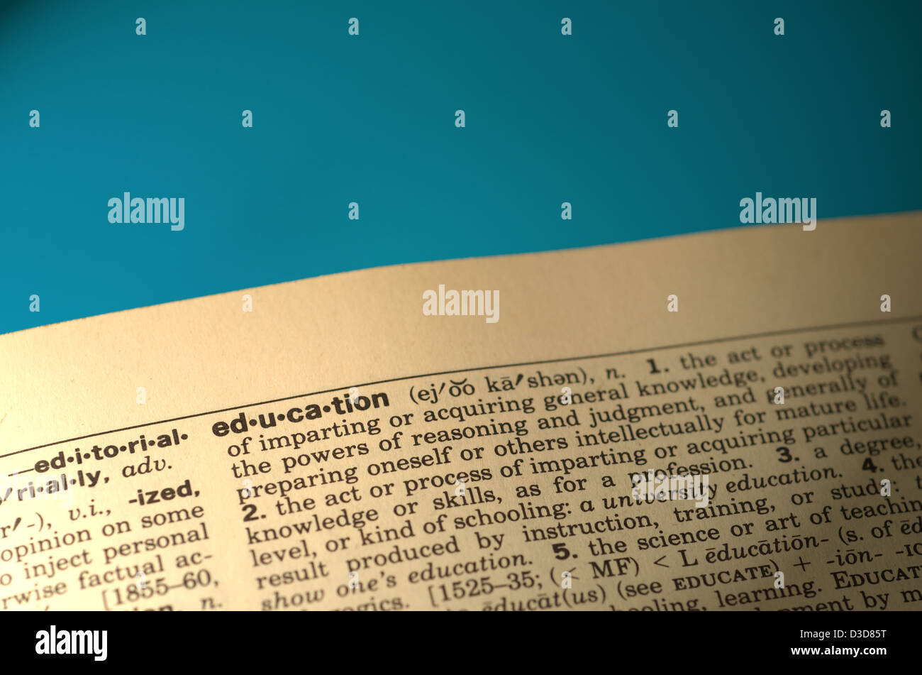 education definition in dictionary Stock Photo - Alamy