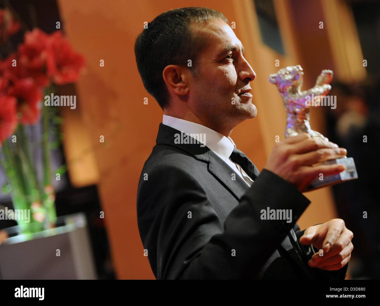 Actor Nazif Mujic poses with the Silver Bear for Best Actor for the ...
