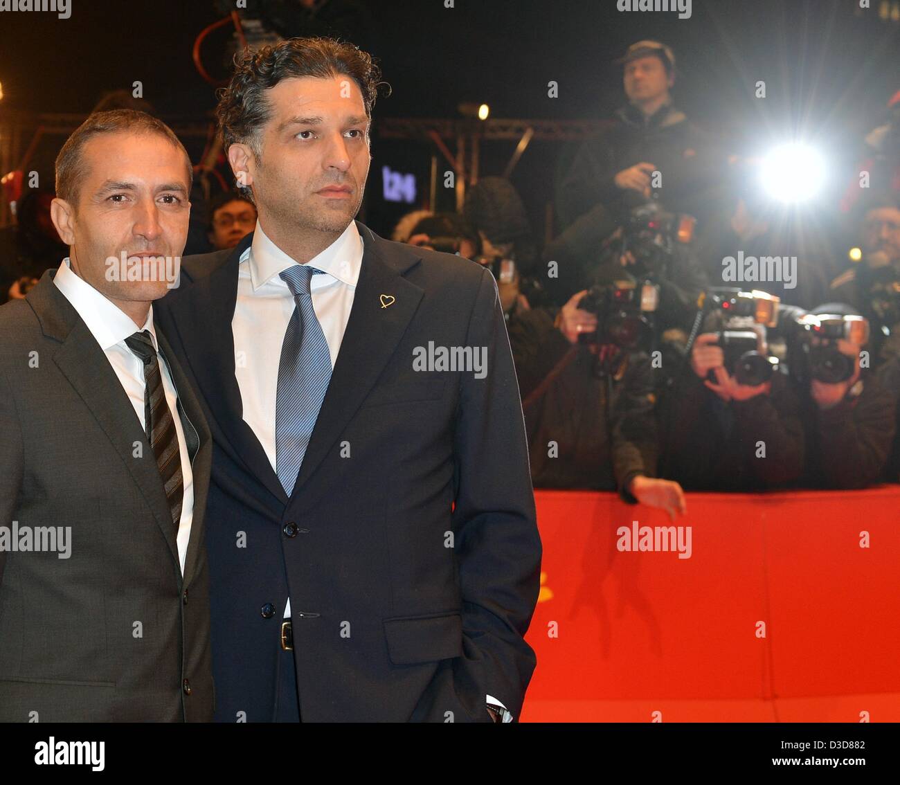Actor Nazif Mujic (L) and Bosnian Director Danis Tanovic arive for the ...
