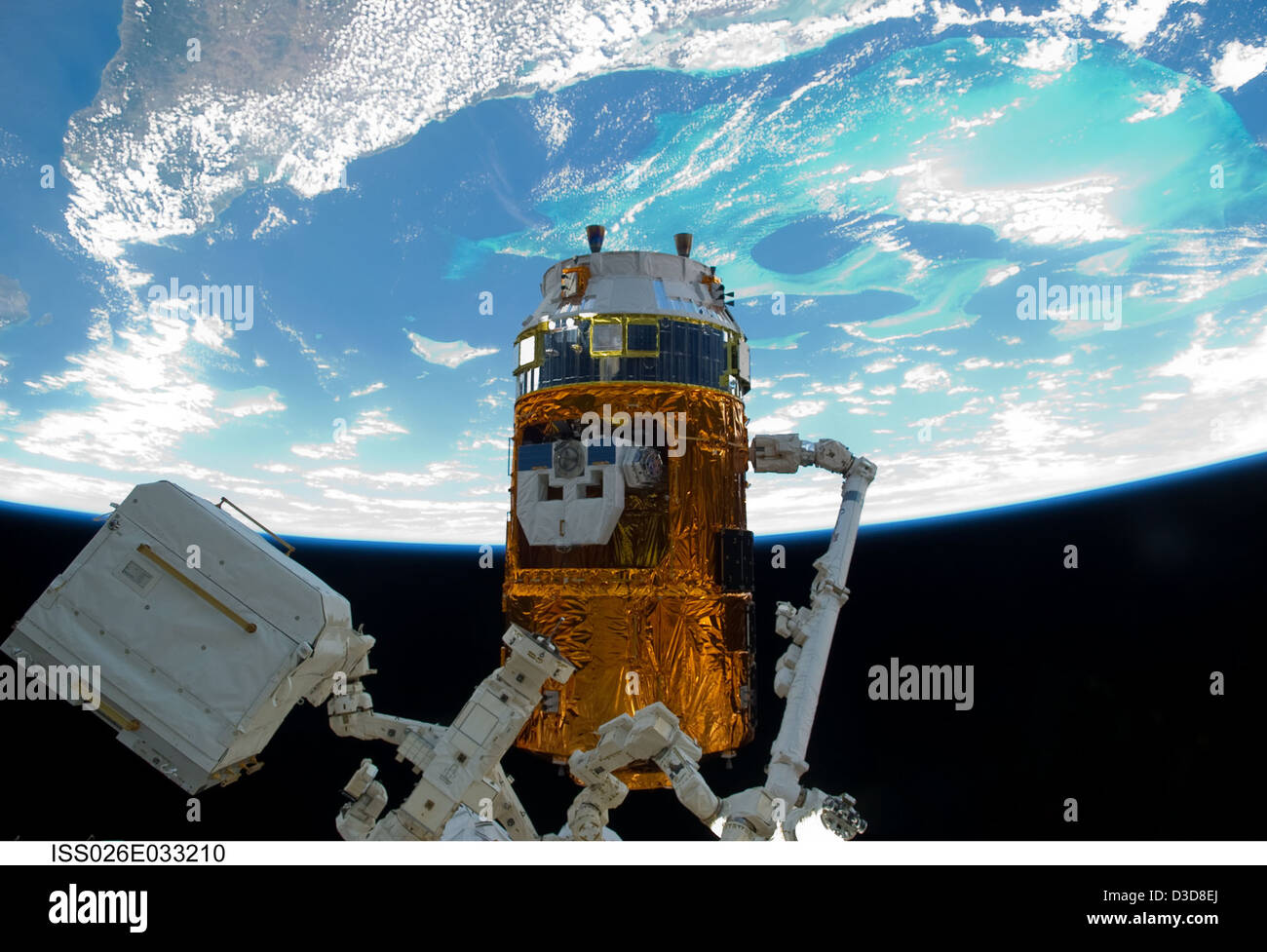 International Space Station Over Earth (NASA, 03/10/11 Stock Photo - Alamy
