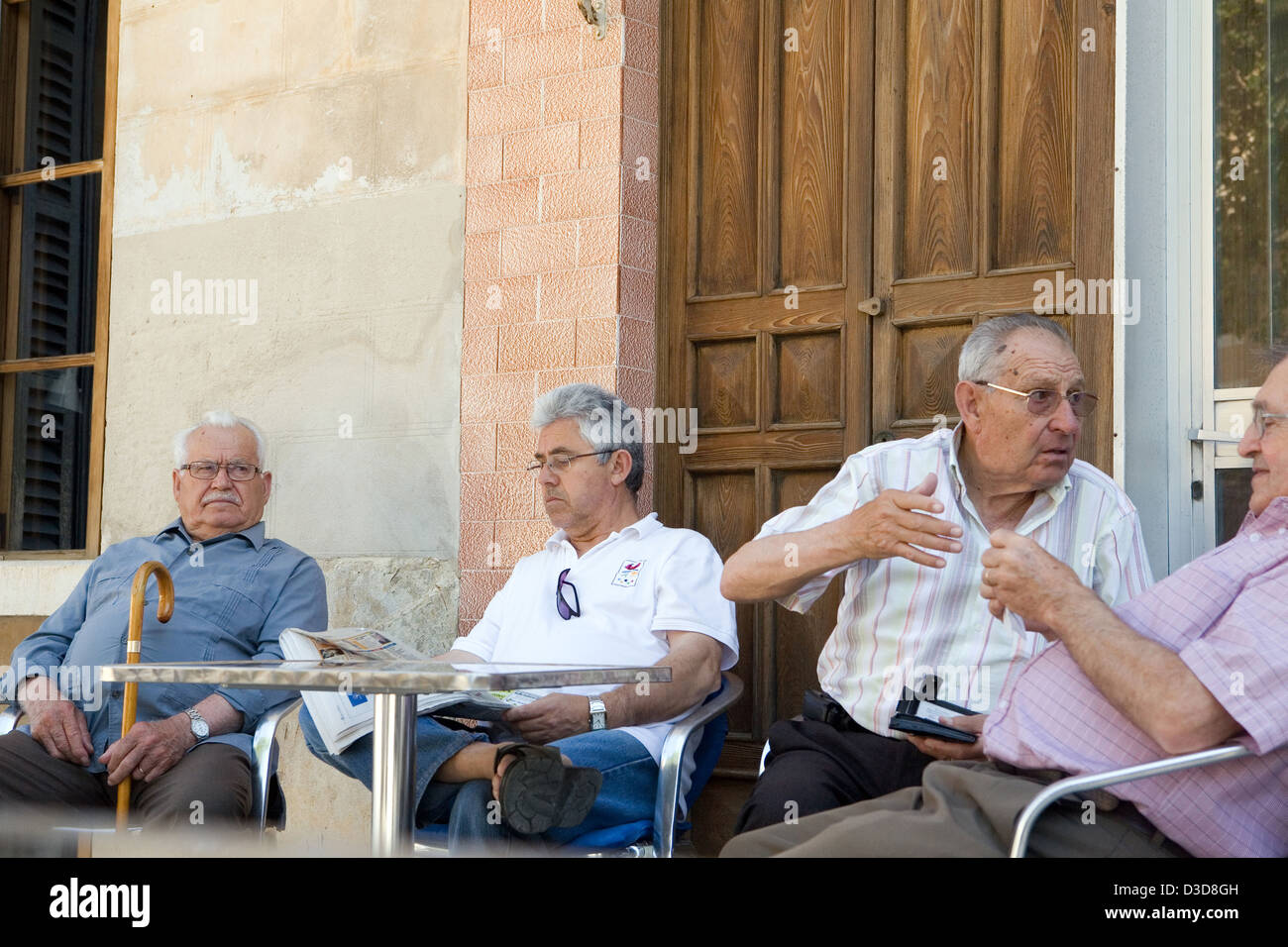 Llucmajor, Majorca, Spain, older men in a street cafe Stock Photo - Alamy