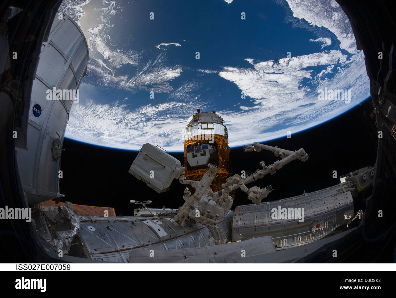 The International Space Station (ISS) is shown orbiting Earth, with the ...