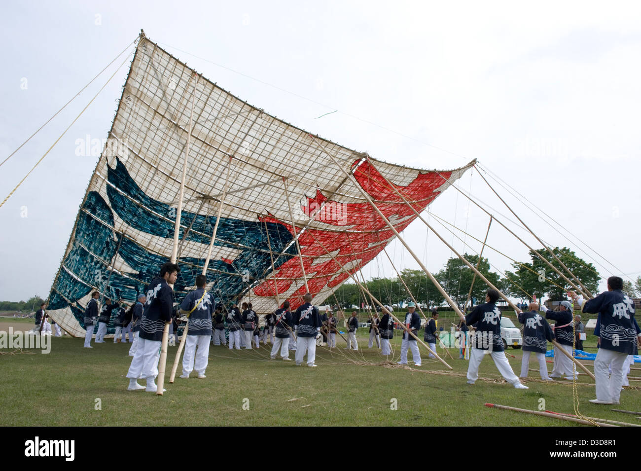 Team gets ready to launch giant paper and bamboo kite weighing 950 ...