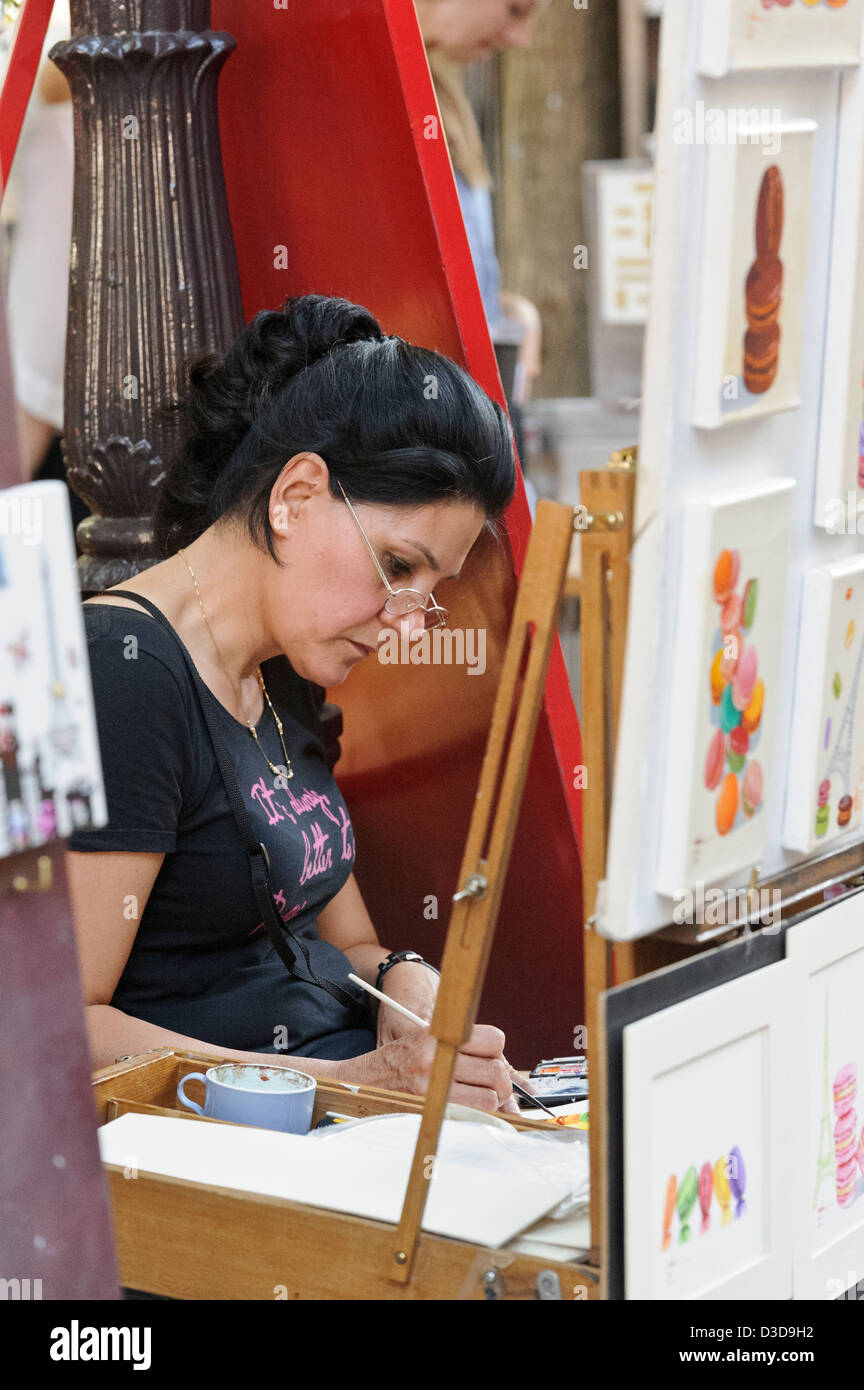 Artist at work, Montmartre, Paris, France Stock Photo - Alamy