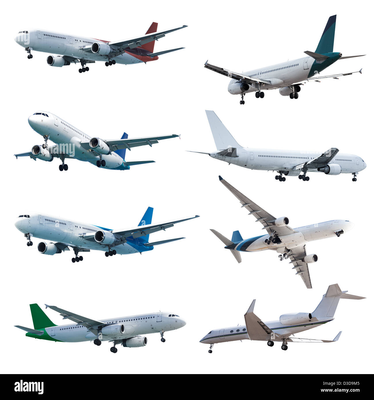 Rel jet planes set, isolated on white background Stock Photo - Alamy
