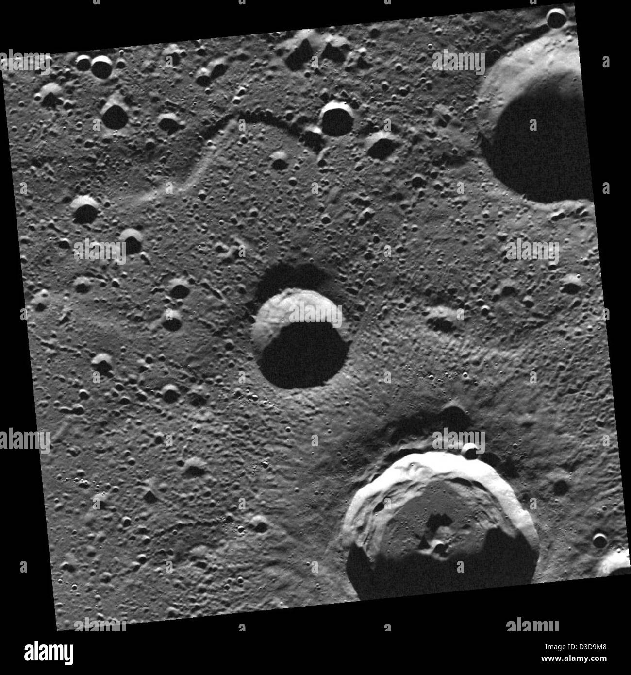 Craters and Slumps on Mercury (NASA, MESSENGER, 07/20/11 Stock Photo ...