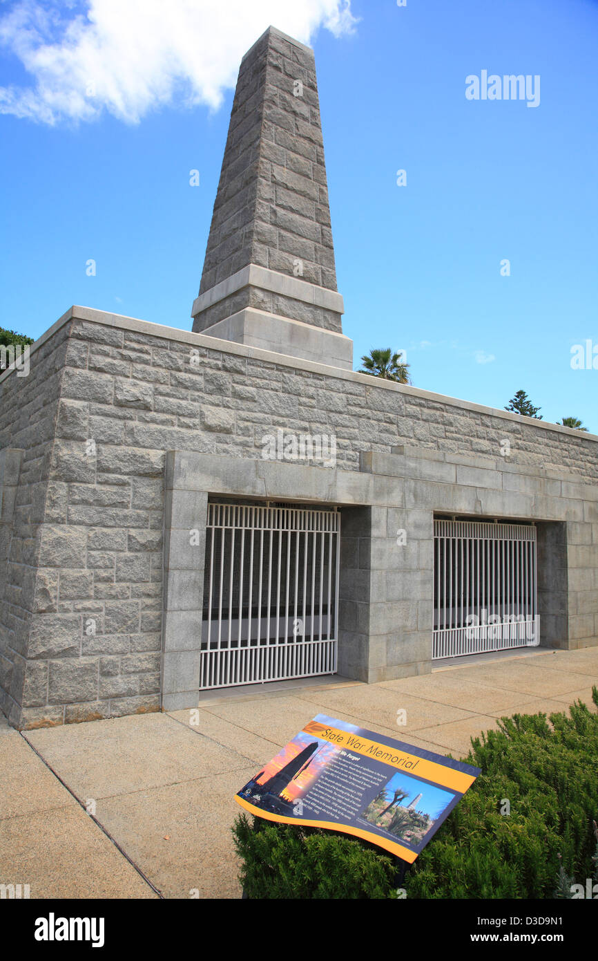Western Australia First and Second World War Memorial Kings Park Perth ...