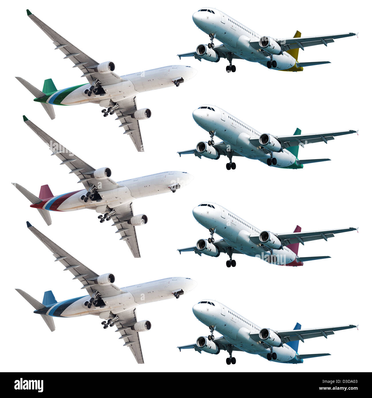 Rel jet planes set, isolated on white background Stock Photo - Alamy