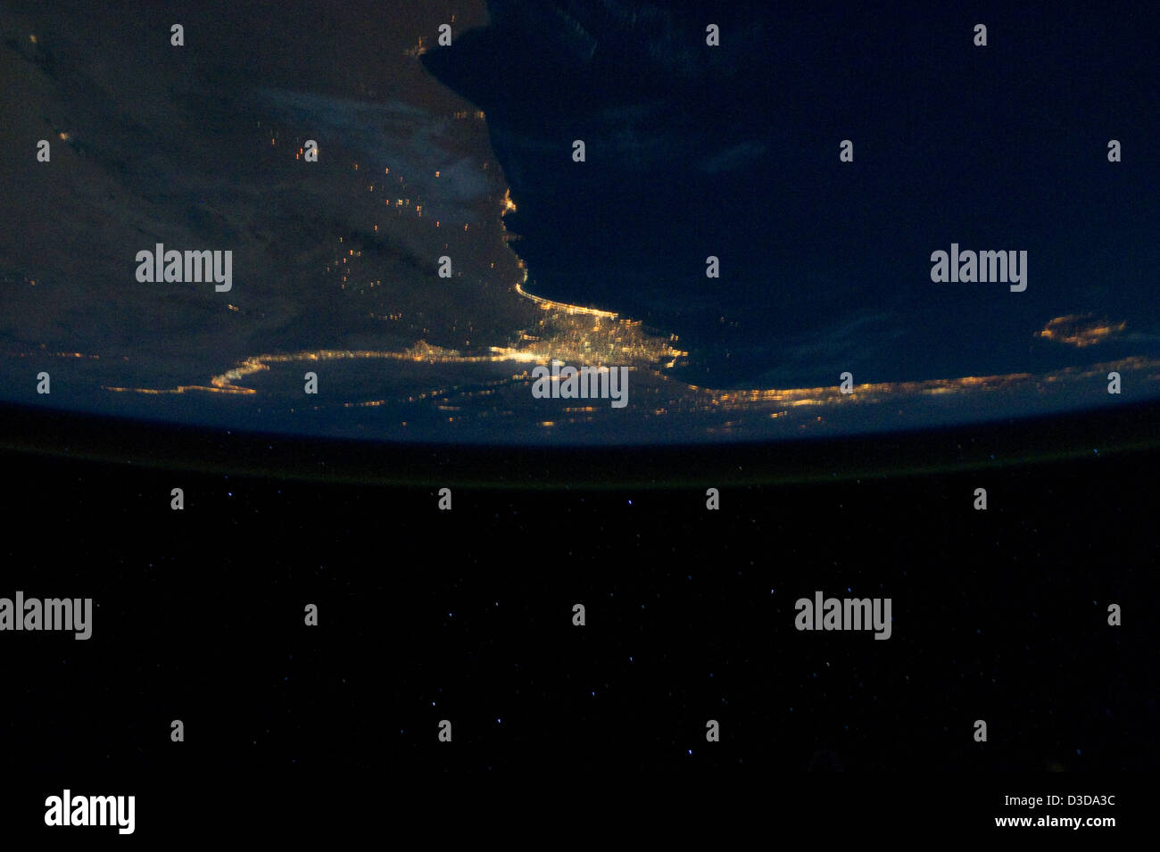 Nile River Delta At Night