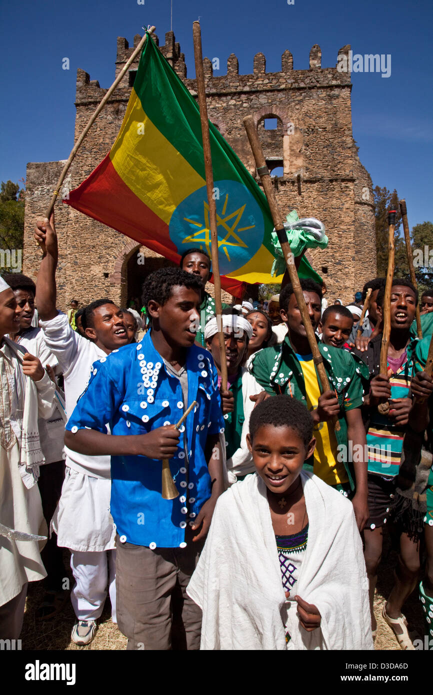 Local People Celebrating Timkat (The Festival of Epiphany), Gondar ...