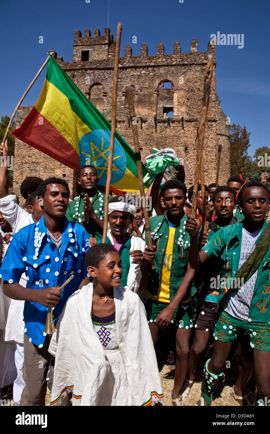 Local People Celebrating Timkat (The Festival of Epiphany), Gondar ...