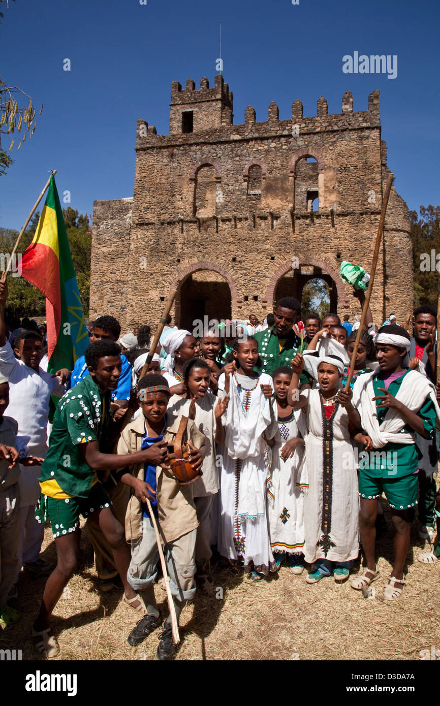 Local People Celebrating Timkat (The Festival of Epiphany), Gondar ...