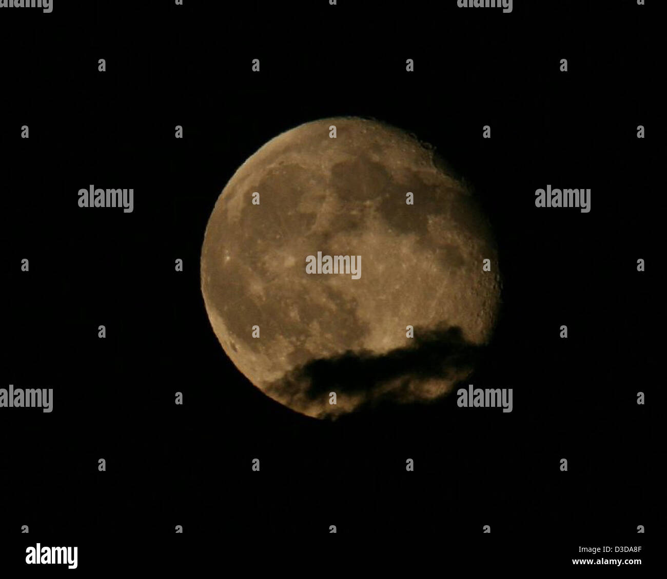 Waning gibbous moon over yellowstone nasa hi-res stock photography and ...