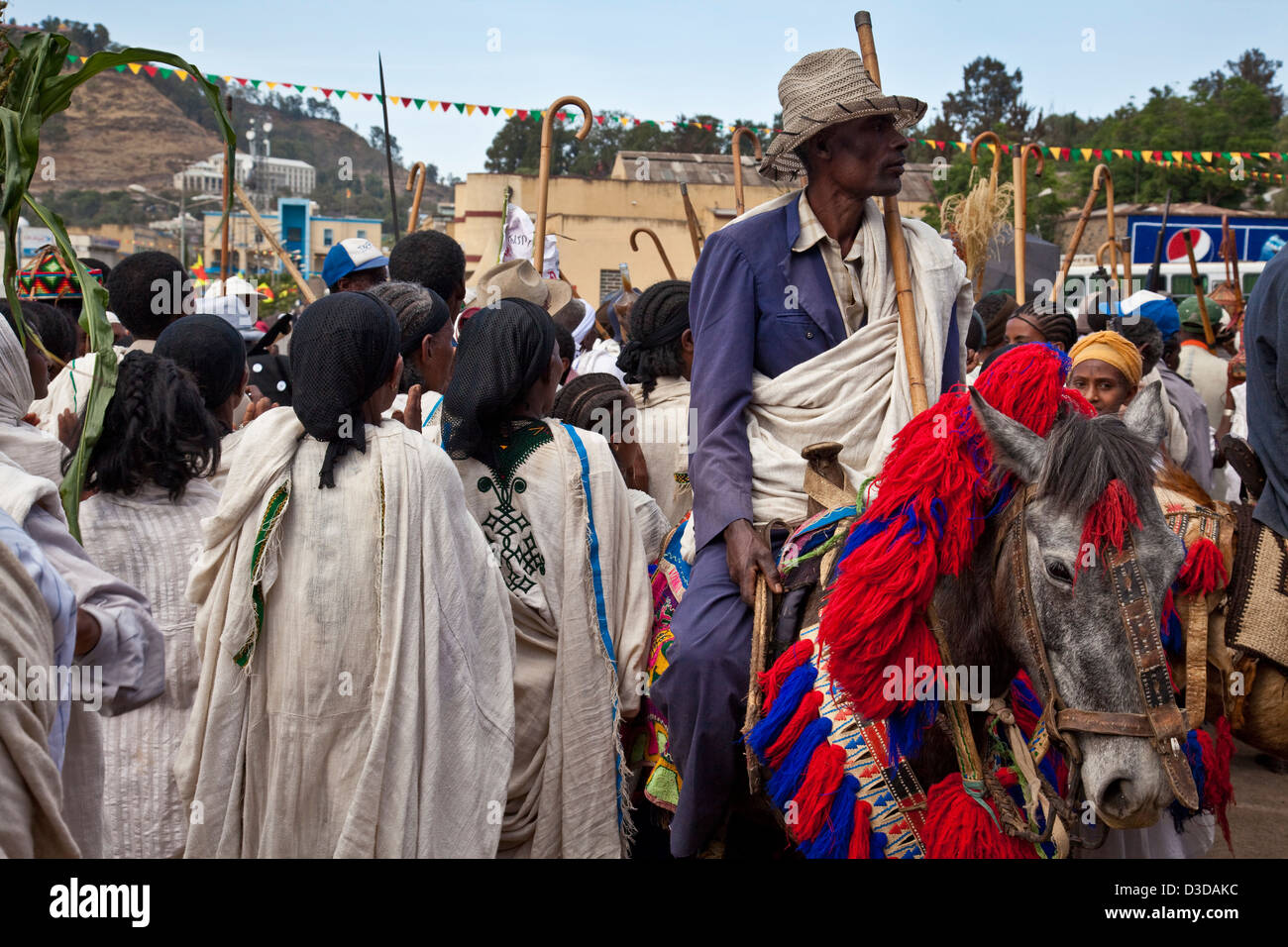 Man on horseback during Timkat (The Festival of Epiphany), Gondar ...