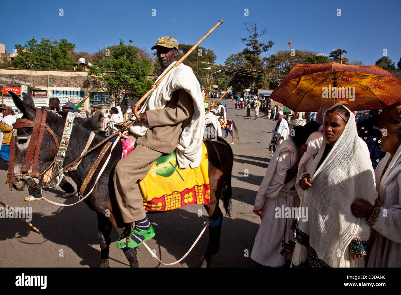 Man on horseback during Timkat (The Festival of Epiphany), Gondar ...