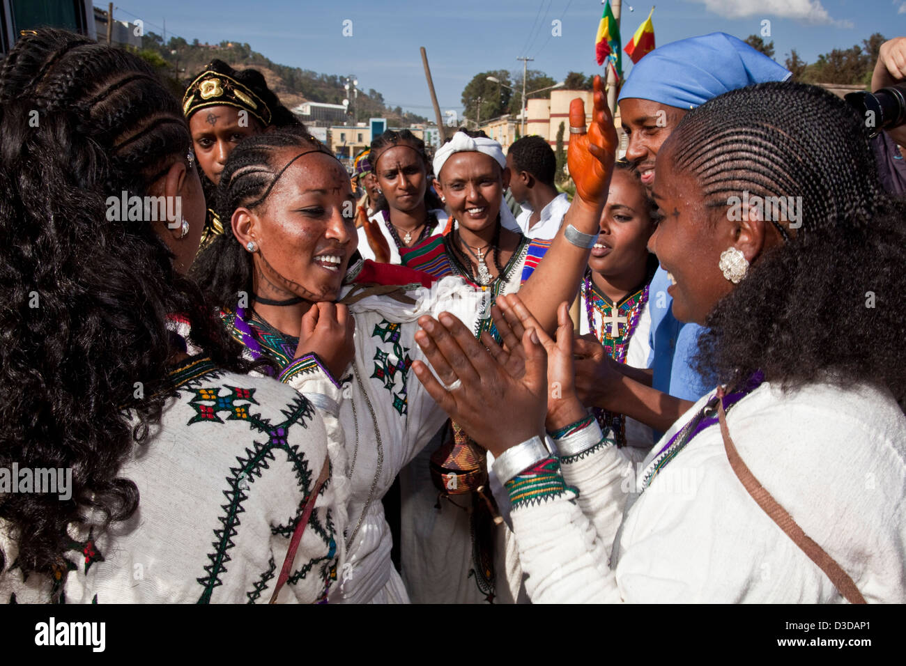 Women Dancing In The Street During Timkat (The Festival of Epiphany ...