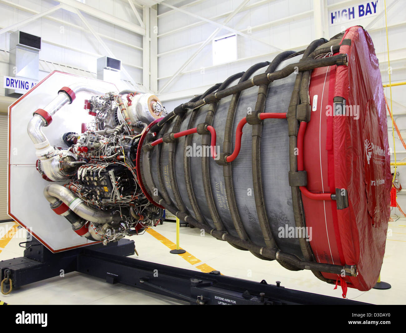 The RS-25D engine, designed for the Space Launch System (SLS), prepares ...
