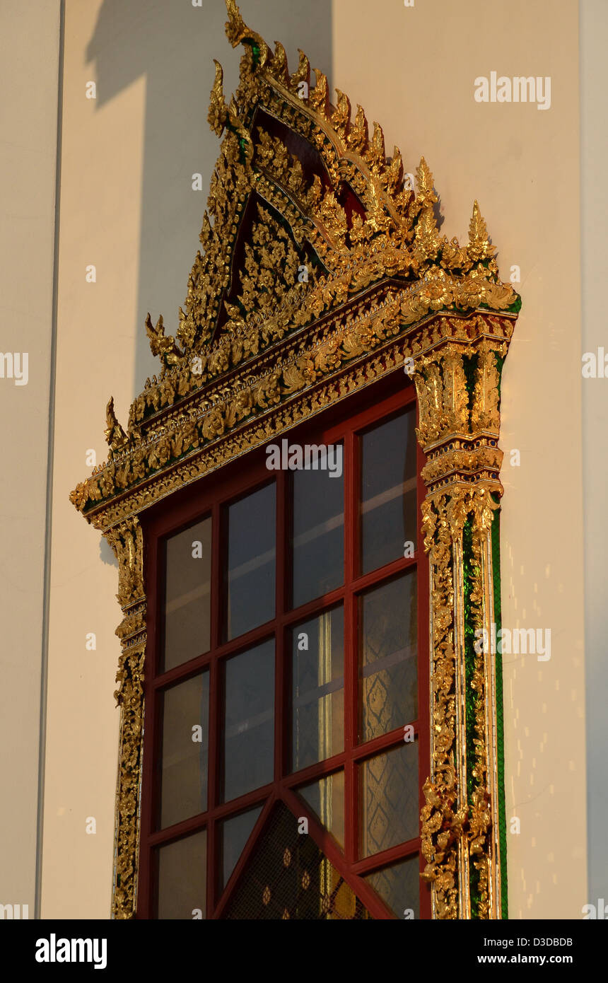 Golden ancient window in Bangkok Stock Photo - Alamy