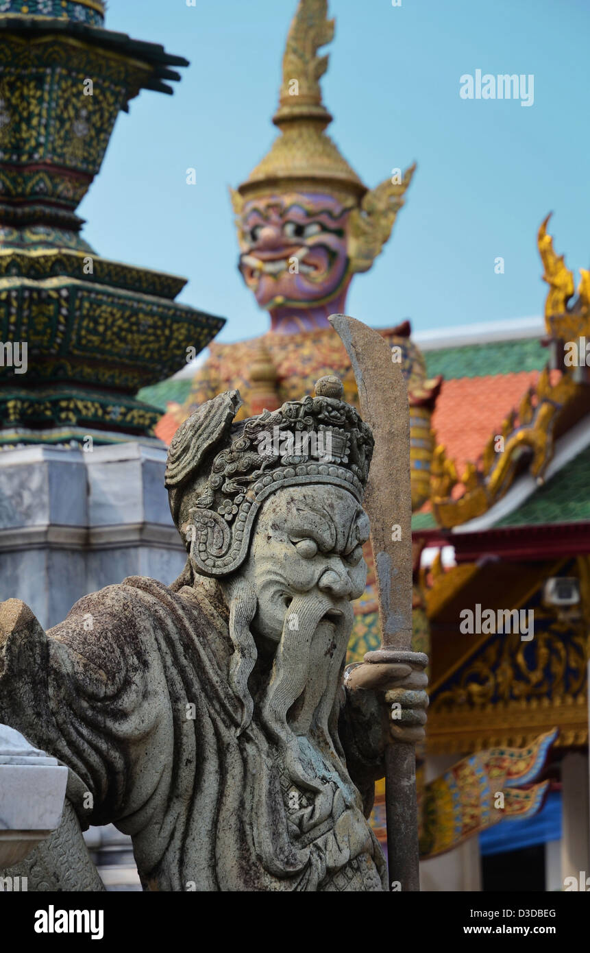 Stone guardian in Bangkok Stock Photo - Alamy