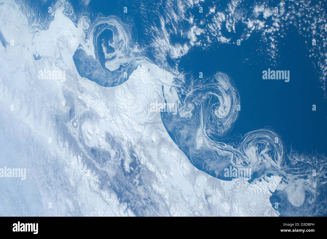 The International Space Station captured ice floes along the Kamchatka ...