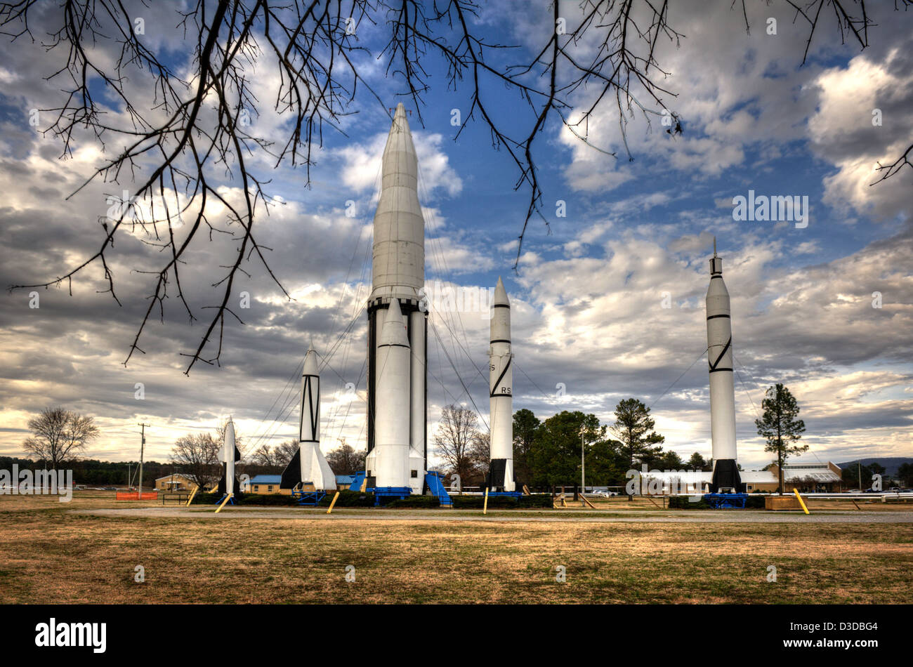 Rocket Park at NASA’s Marshall Space Flight Center in Alabama showcases historic rockets ...