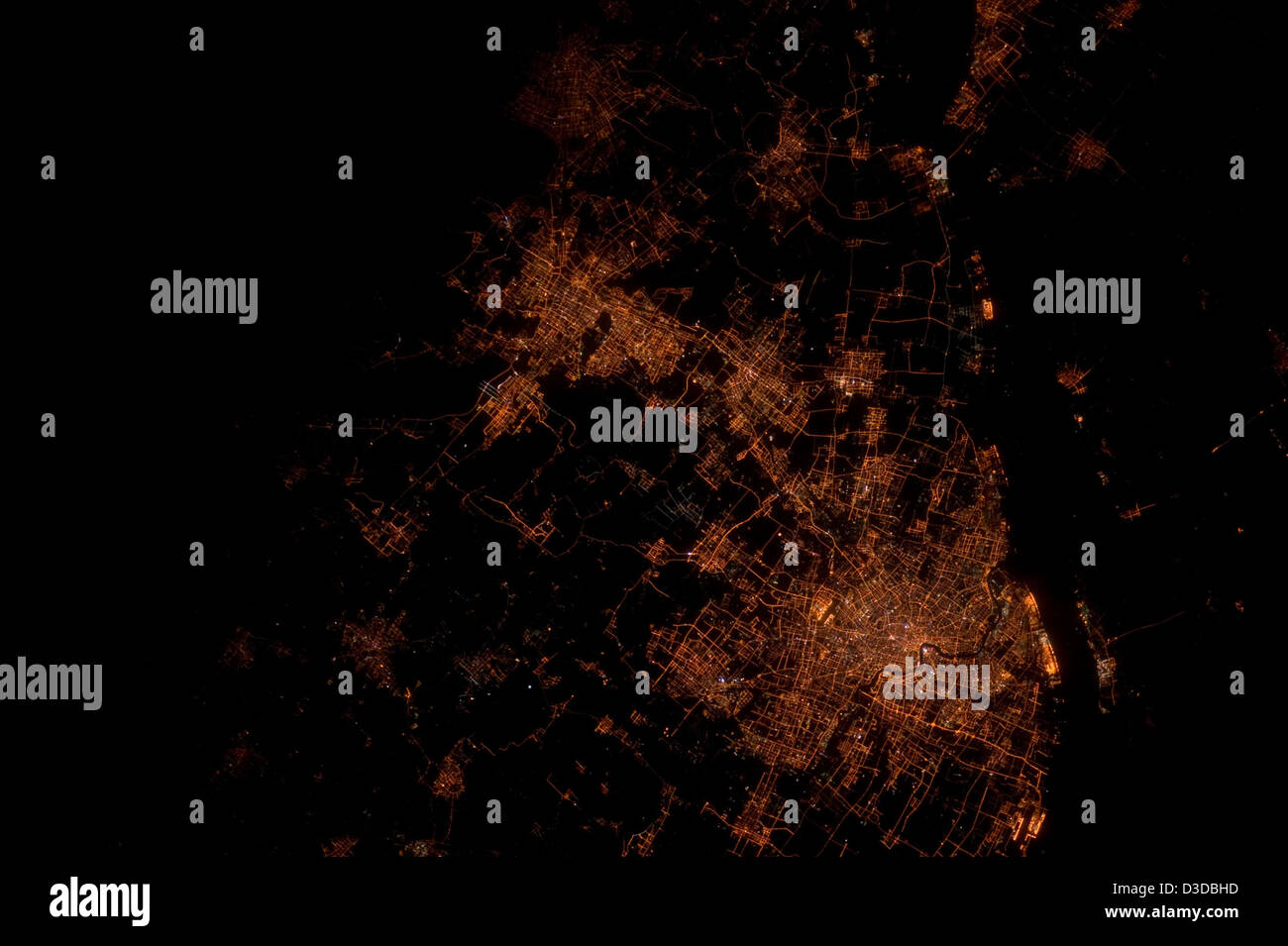 Night Satellite Map Of China