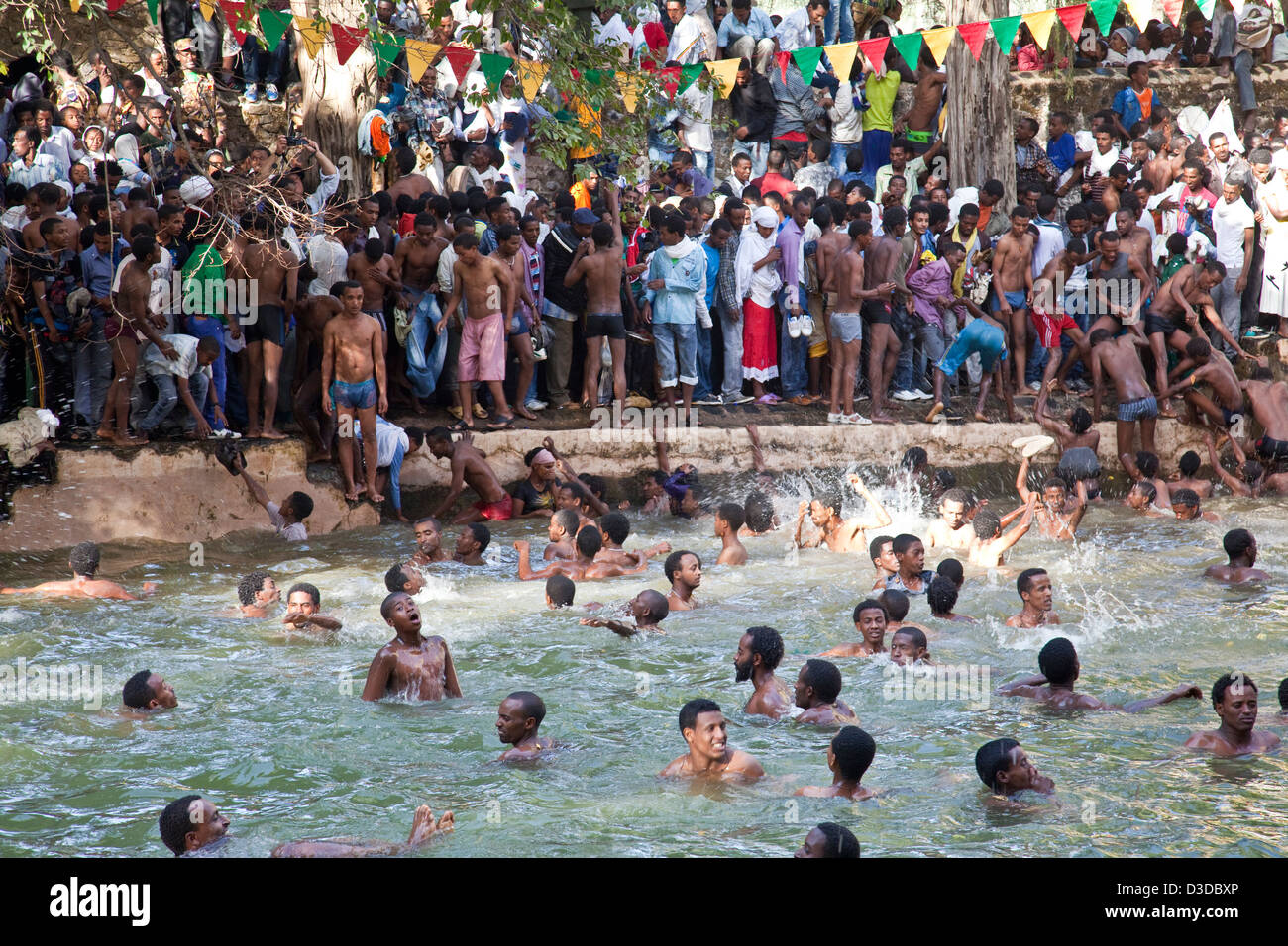Ethiopians Swimming in Fasilidas's Pool after the Blessing, Timkat (The ...