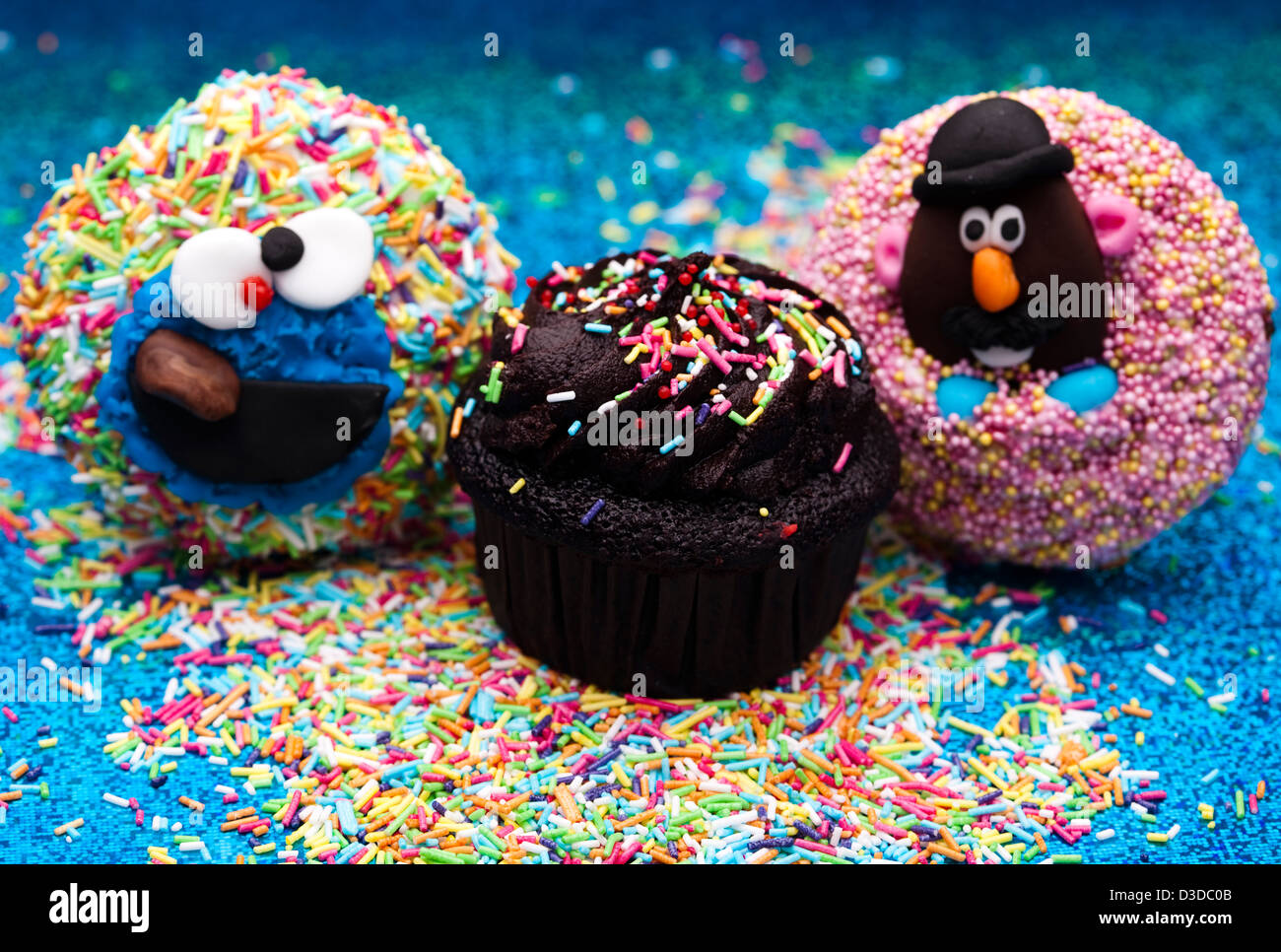 Sweet muffin cake for children party Stock Photo - Alamy