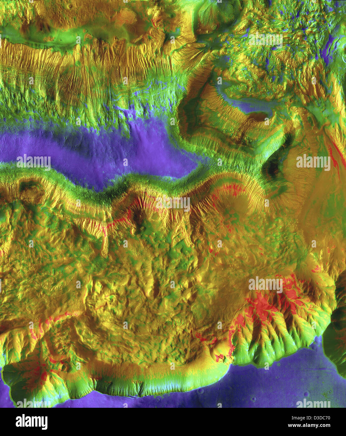 Hebes Chasma, a large canyon on Mars, is studied by the Curiosity Rover ...