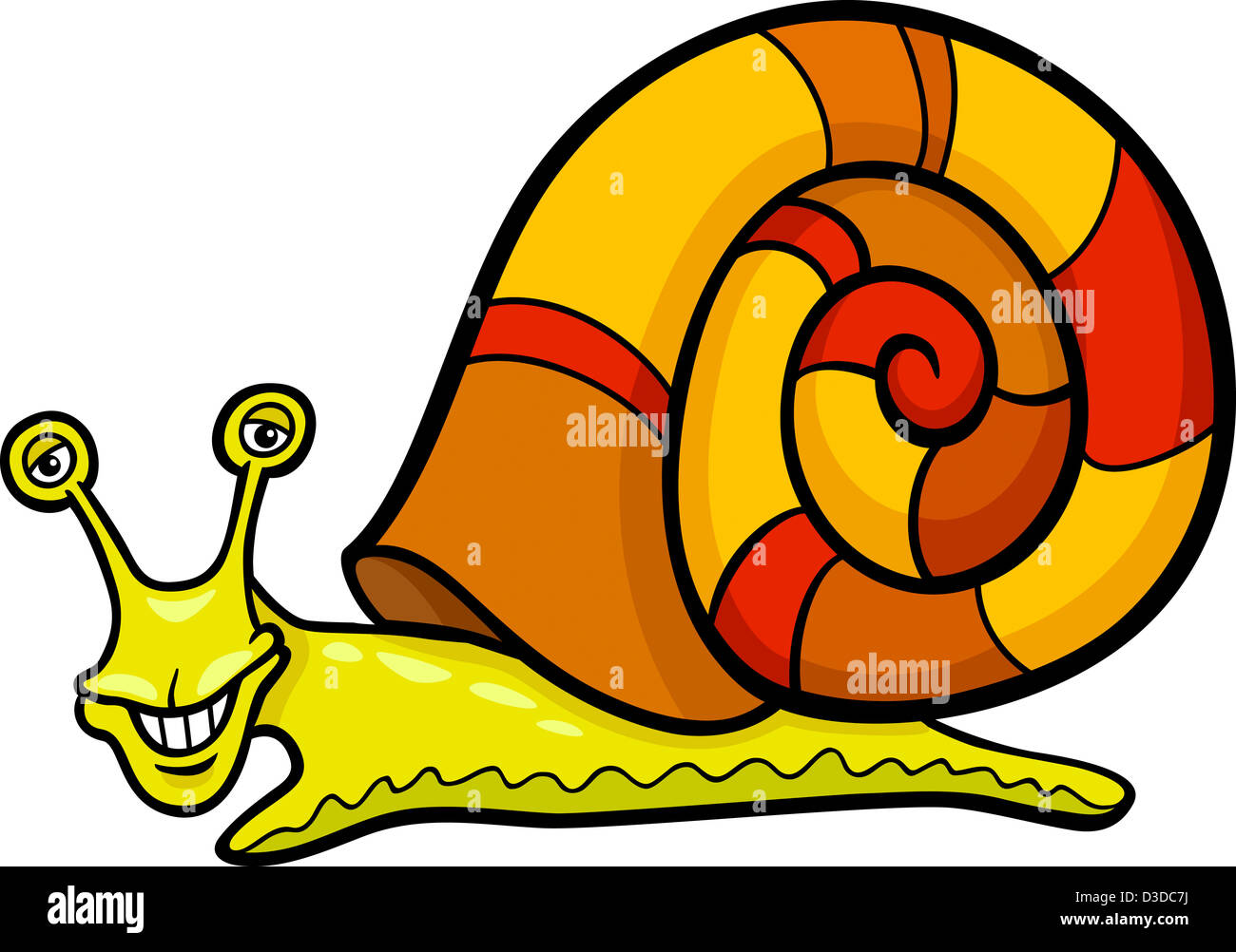Cartoon Illustration of Funny Snail Mollusk with Shell Stock Photo - Alamy