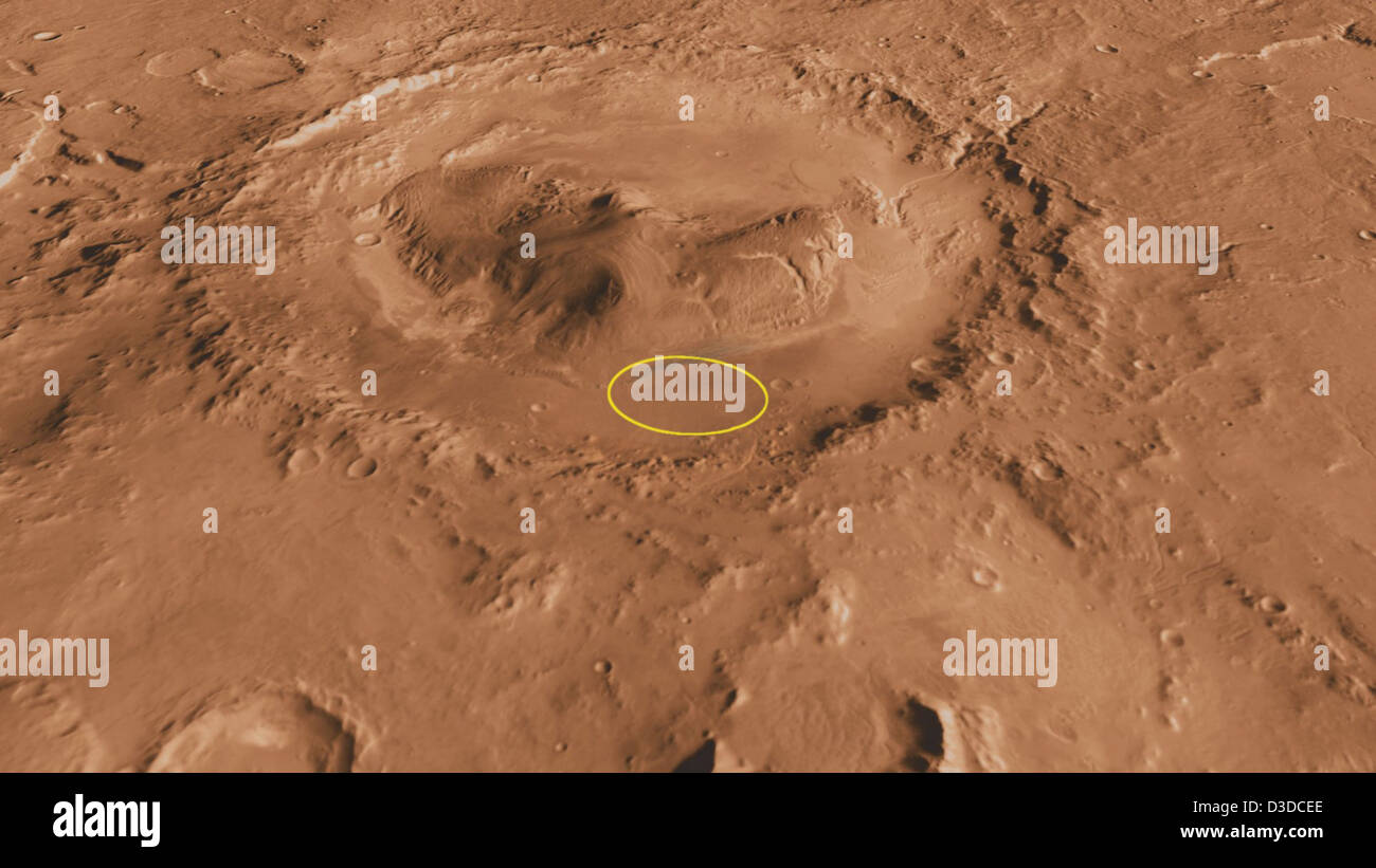 The Curiosity Rover's landing site in Gale Crater on Mars was selected ...