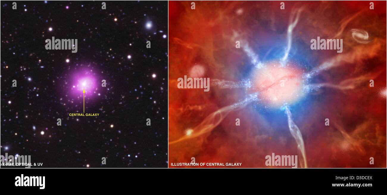 NASA’s Chandra X-ray Observatory captured images of the Phoenix Cluster ...