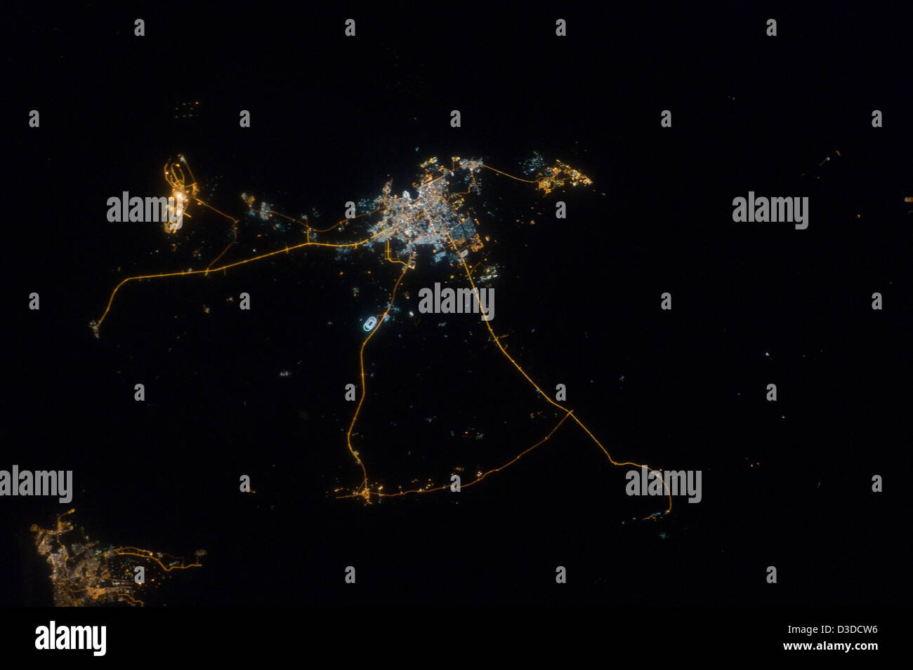 An image of Qatar at night taken from the International Space Station ...