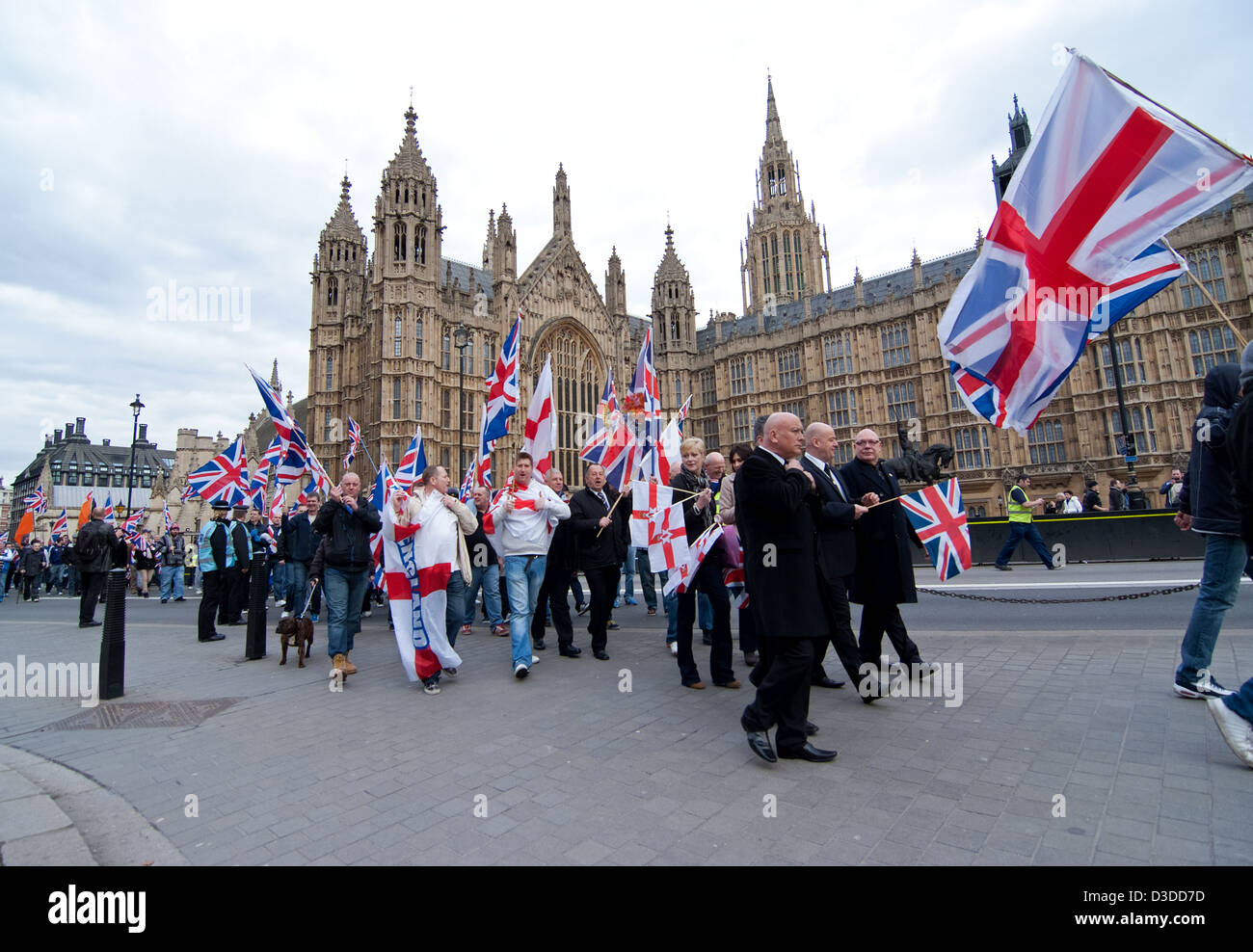 A wave of union flags as the “Defend the Union Flag” demonstration ...
