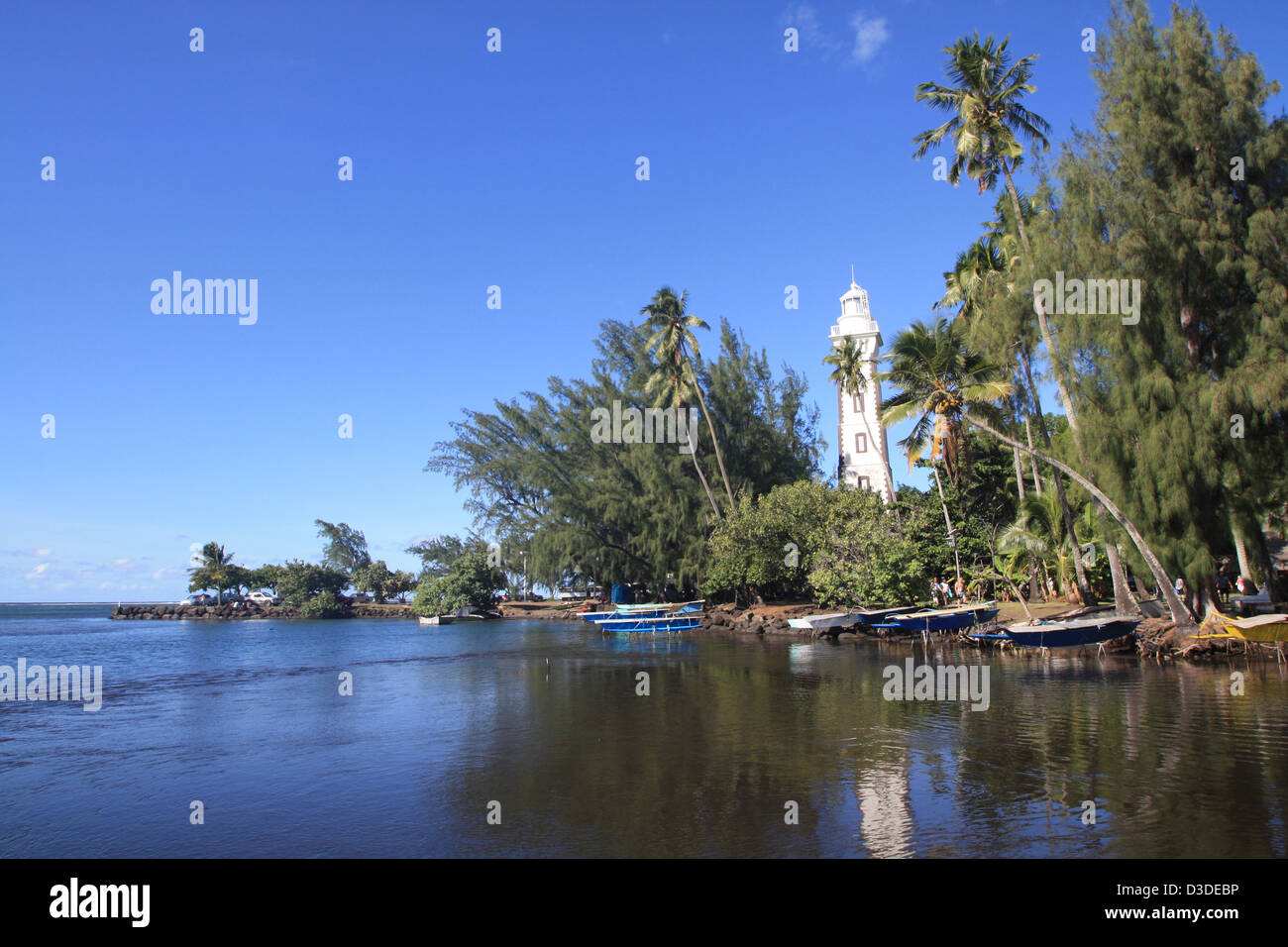 Lighthouse of the Venus point, Tahiti island, French polynesia Stock ...