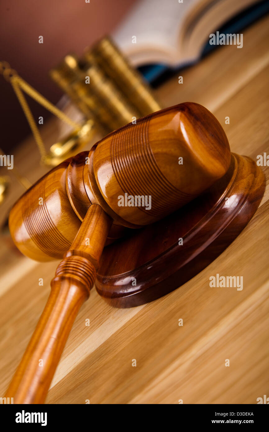 Justice Scale,Gavel and coins Stock Photo - Alamy