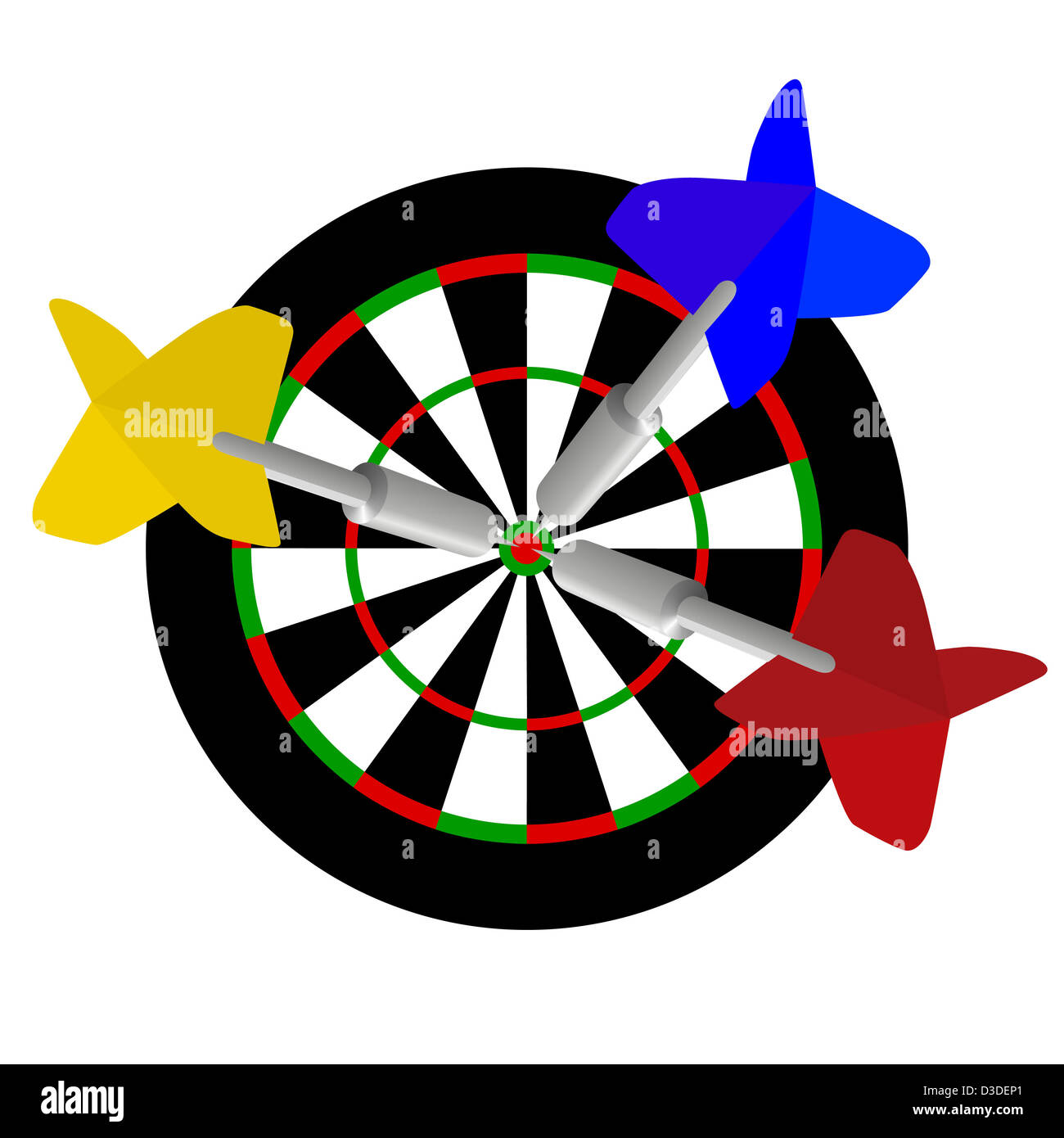 Darts and dartboard. Illustration on white background Stock Photo - Alamy
