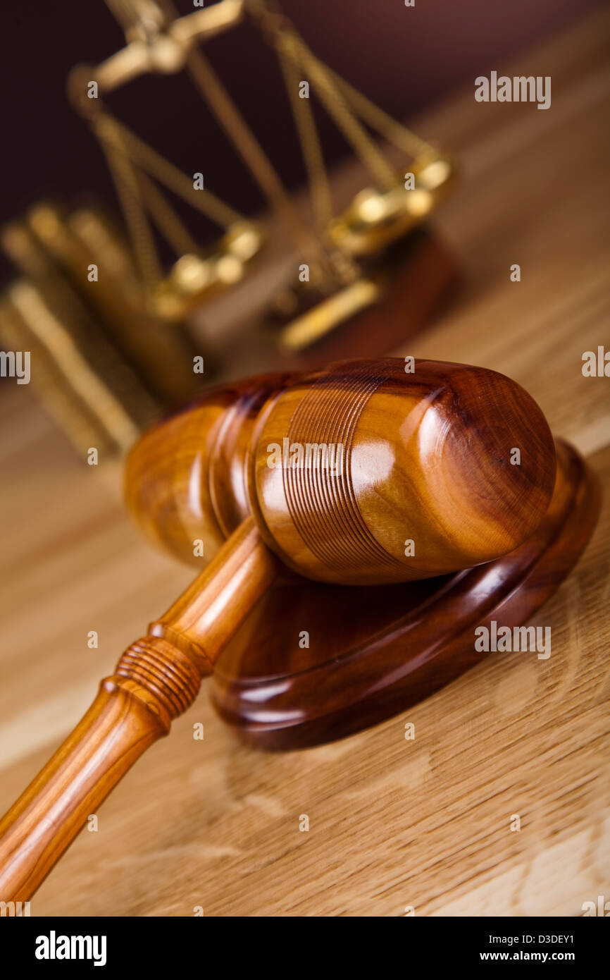 Justice Scale,Gavel and coins Stock Photo - Alamy