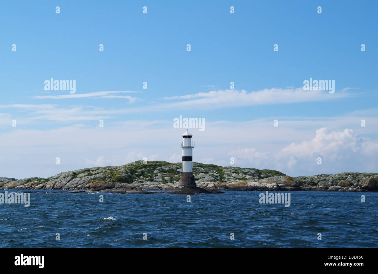 Gothenburg, Sweden, a lighthouse on the Swedish Schaeren before ...