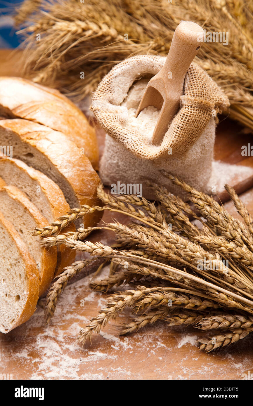 Baked bread background Stock Photo - Alamy