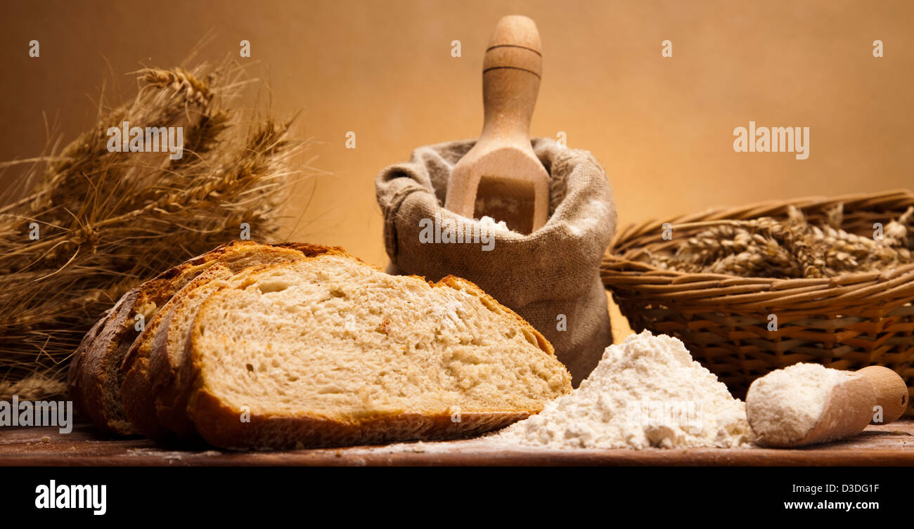 Baked bread background Stock Photo - Alamy