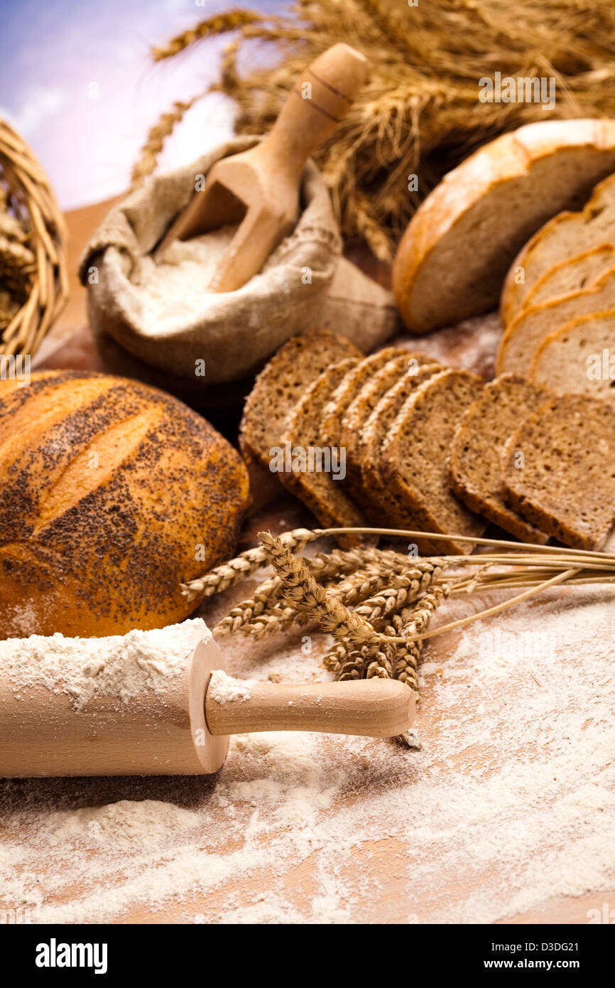 Baked bread background Stock Photo - Alamy