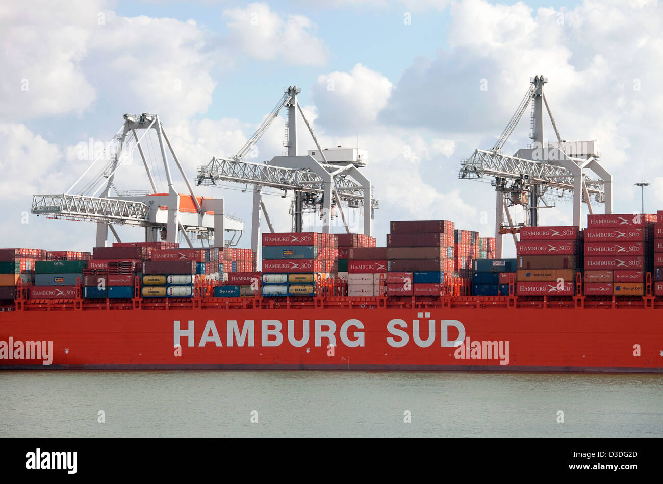 Rotterdam, Netherlands, container ship in the port of Rotterdam Stock ...