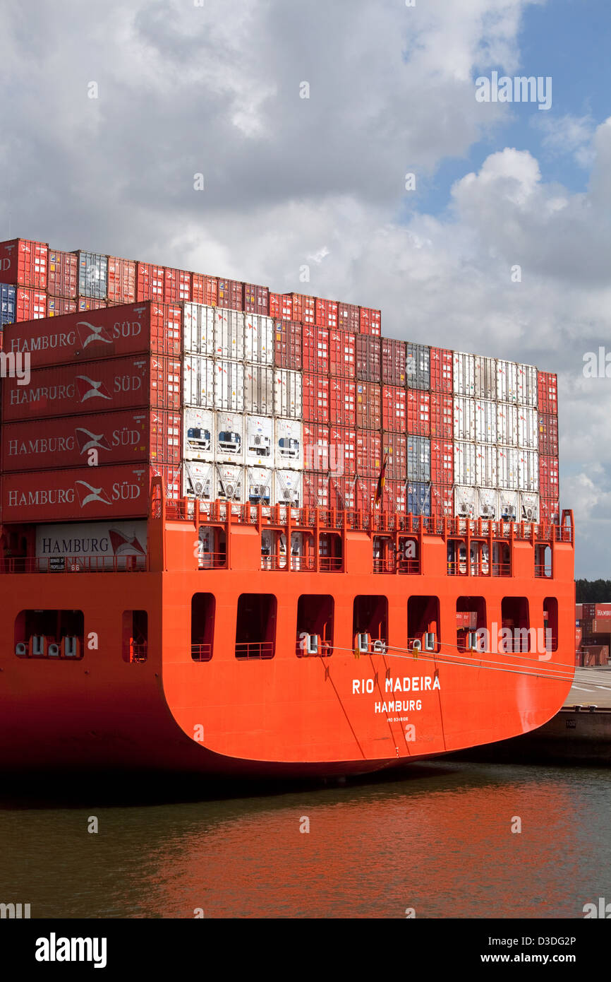 Rotterdam, Netherlands, container ship in the port of Rotterdam Stock ...
