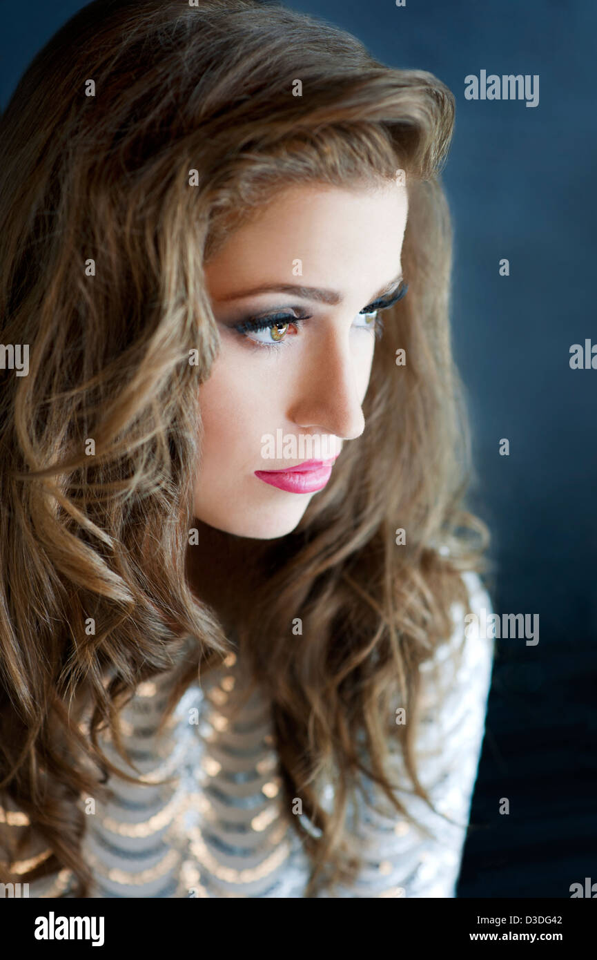 Profile woman face close up shadow hi-res stock photography and images ...