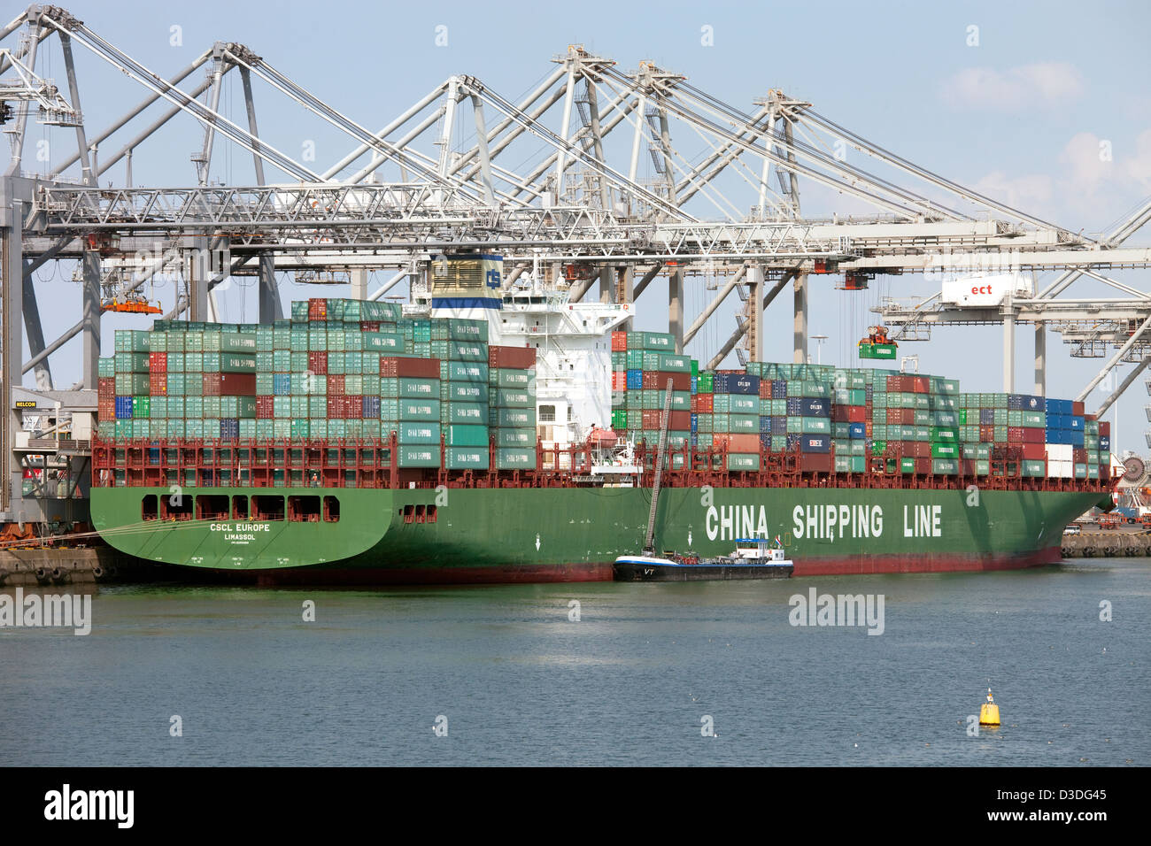 Rotterdam, Netherlands, container ship in the port of Rotterdam Stock ...