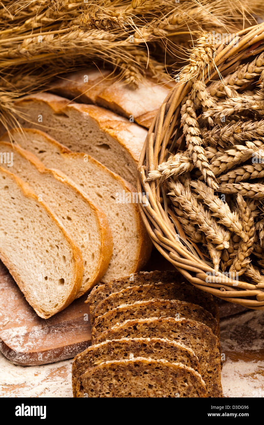 Still-life assortment of baked bread Stock Photo - Alamy