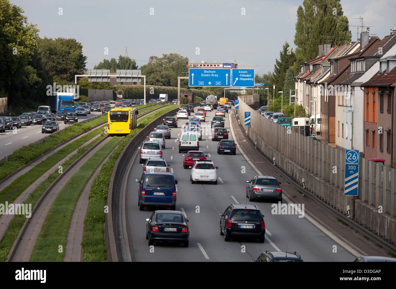 Essen, Germany, rush-hour traffic on the A40 motorway Stock Photo - Alamy