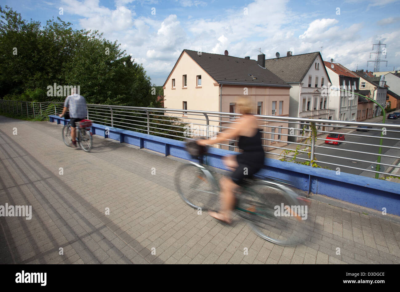 Essen, Germany, bike path on a former railway line Stock Photo - Alamy